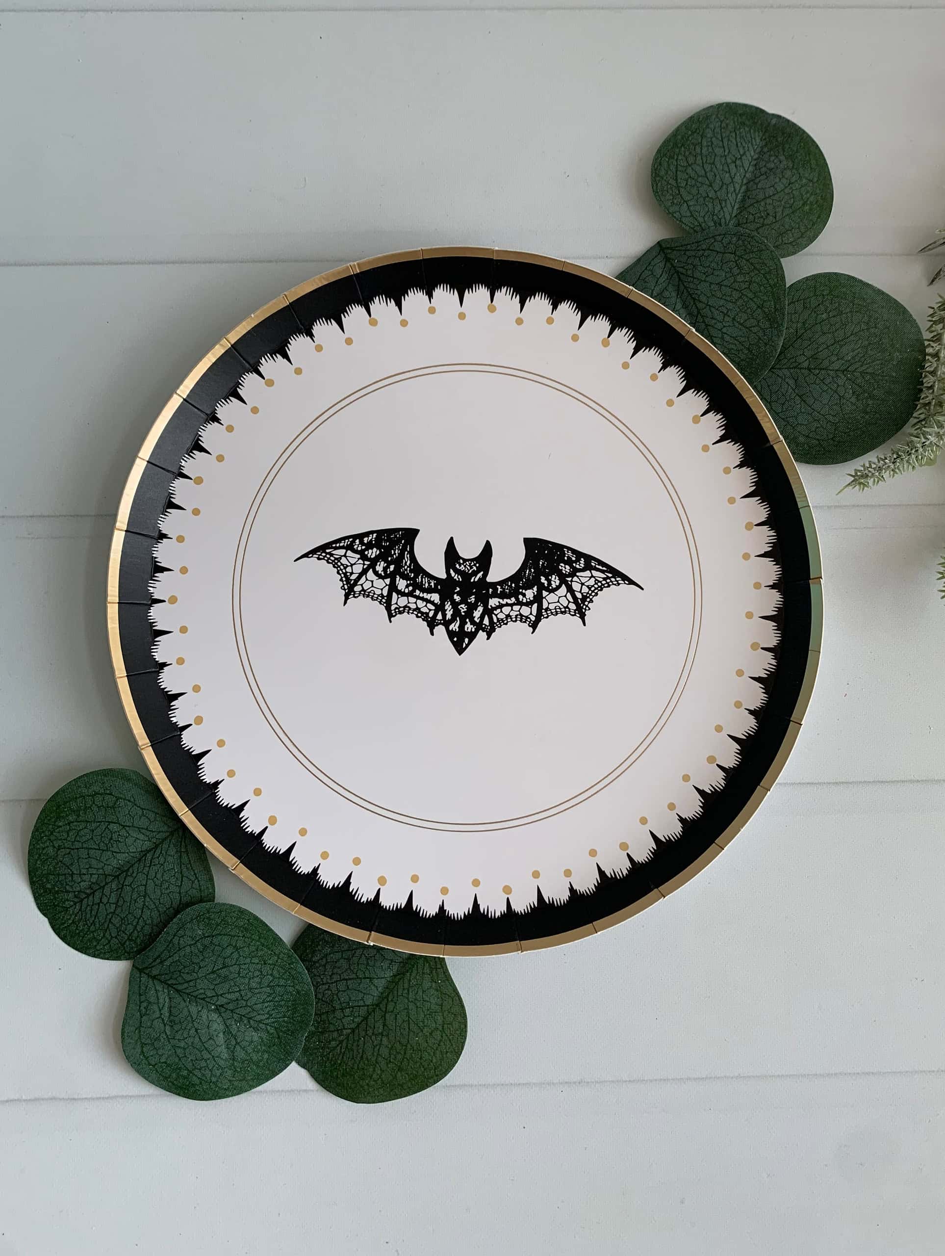 Elegant Halloween Lacy Bat Dessert Plates | EnFete – EnFete Party