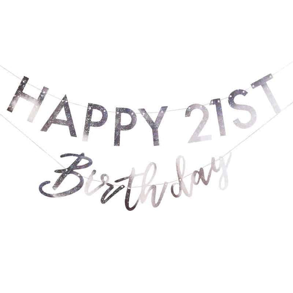 Custom Birthday Banner Kit - Iridescent Age Backdrop - EnFete – EnFete ...